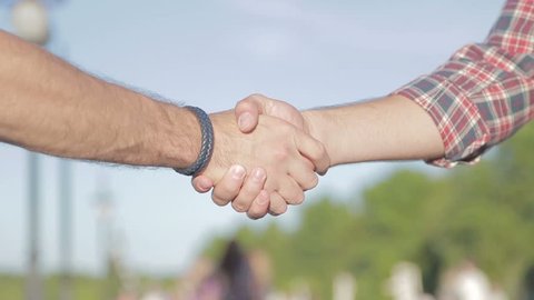 Friendly Handshake Friends Handshaking Two Hands Stock Footage Video ...