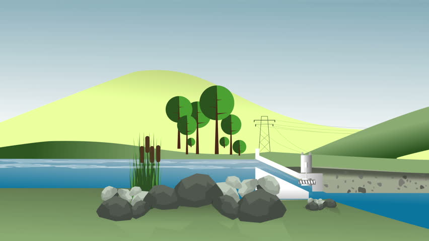 motion graphics infographics animation hydroelectric energy Stock ...