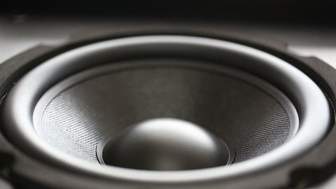 Closeup Moving Subwoofer Speaker Part Hd Stock Footage Video (100% ...