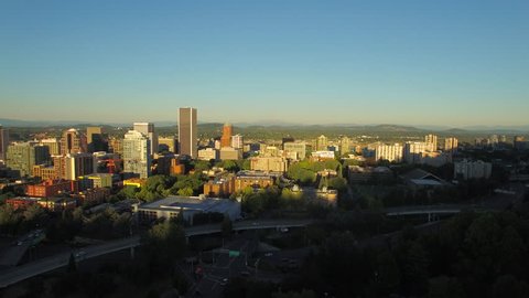 Aerial Video Downtown Sw Portland Oregon Stock Footage Video (100% ...