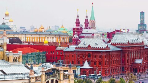 4k Timelapse Moscow Kremlin Evening Panoramic Stock Footage Video (100% ...