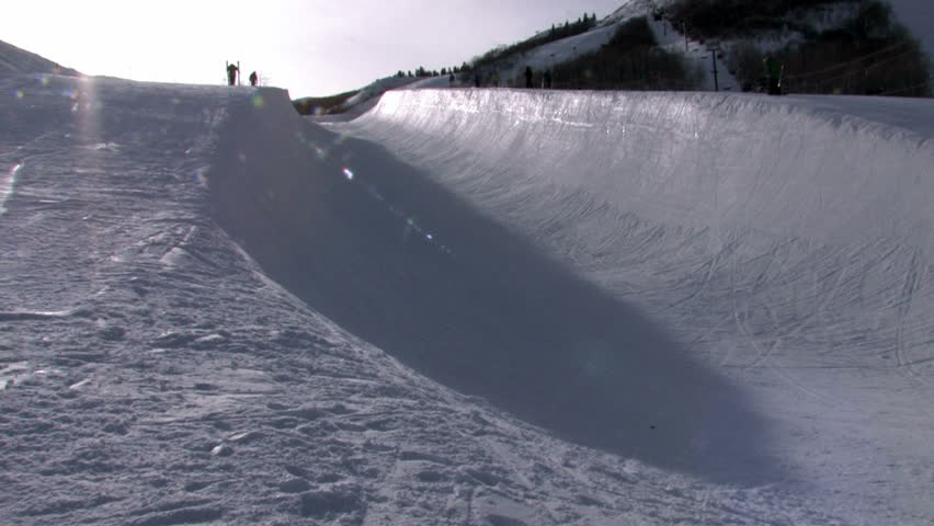 video snow ski slopes half pipe Stock Footage Video (100% Royalty-free ...