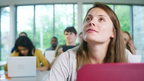 4k Portrait Smiling Student Class Shot Stock Footage Video (100% ...