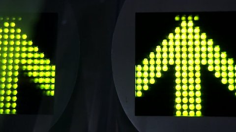 Green Led Light Arrow Pointing Down Stock Footage Video (100% Royalty ...