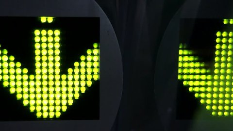 Green Led Light Arrow Pointing Down Stock Footage Video (100% Royalty ...