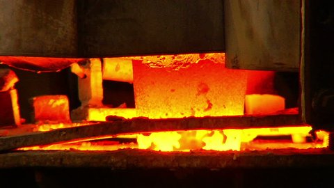 Slab Charging Furnace Side View Furnace Stock Footage Video (100% ...