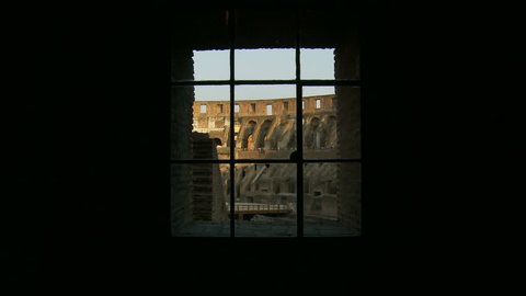 Through Window Inside Colosseum Rome Italy Stock Footage Video (100% ...