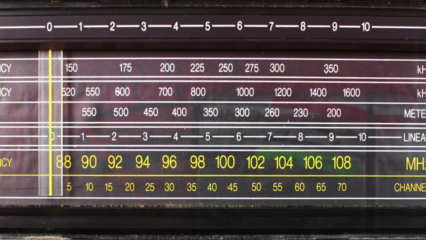 analogue radio dial tuning different frequencies Stock Footage Video ...