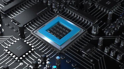 컴퓨터 시스템 내장 3D 애니메이션CPUPC 보드에 스톡 동영상 비디오(100% 로열티 프리) 12422258 ...
