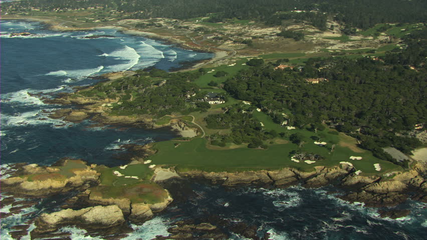 aerial cypress point golf course monterey Stock Footage Video (100% ...
