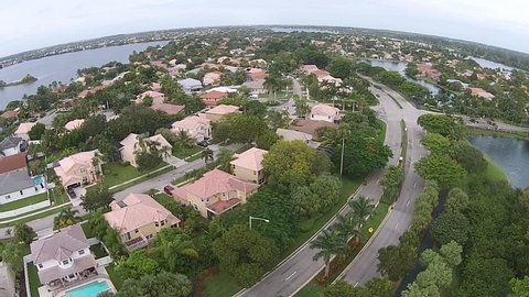 Suburban Homes South Florida Seen Above Stock Footage Video (100% ...