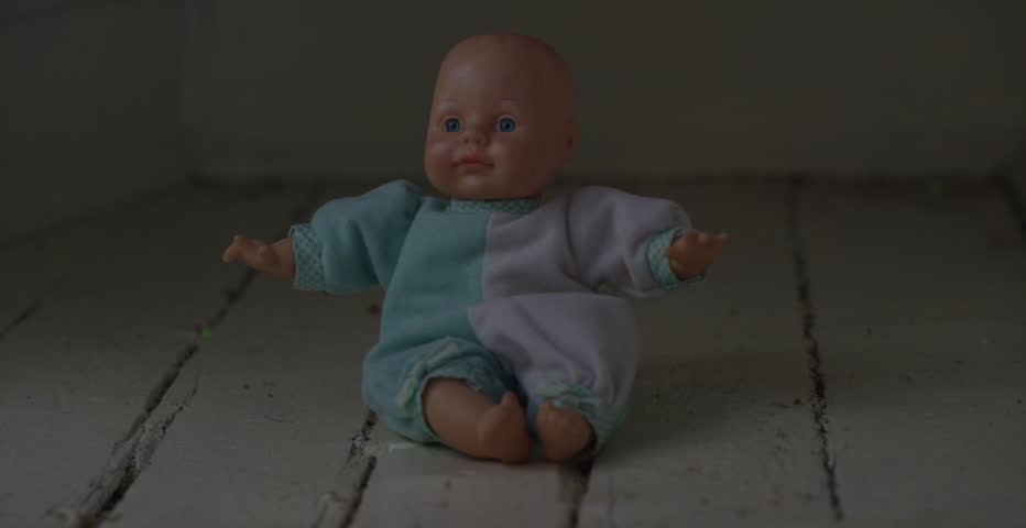 creepy horror baby doll - haunted Stock Footage Video (100% Royalty ...