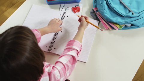 View Girl Writing Her Name Book Stock Footage Video (100% Royalty-free ...