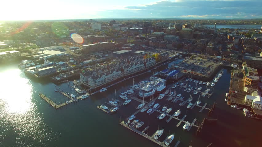 aerial video commercial docks portland maine Stock Footage Video (100% ...
