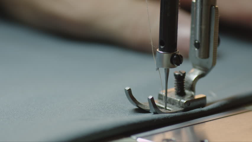 close-up shot sewing machine needle action Stock Footage Video (100% ...