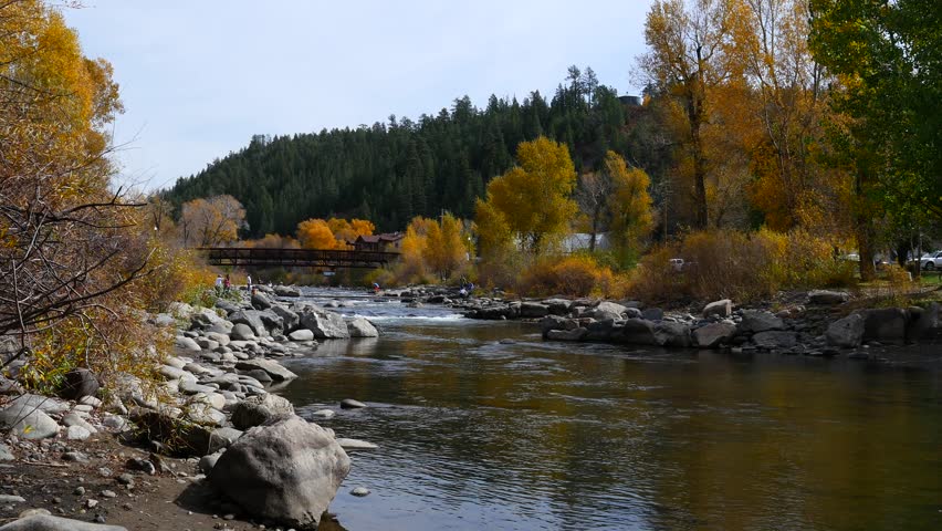 quaint wooden bridge over mountain stream Stock Footage Video (100% ...