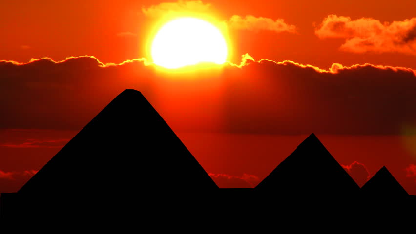 Beautiful Sunset Behind the Pyramids. 库存影片视频（100% 免版税）1251601 ...