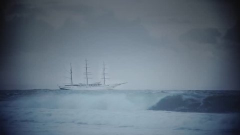 Cinemagraph Loop Large Waves Crashing Boat Stock Footage Video (100% ...