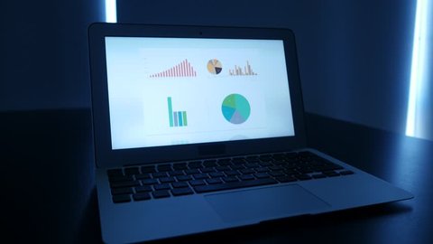 Analyzing Charts Diagrams On Laptop Computer Stock Footage Video (100% ...