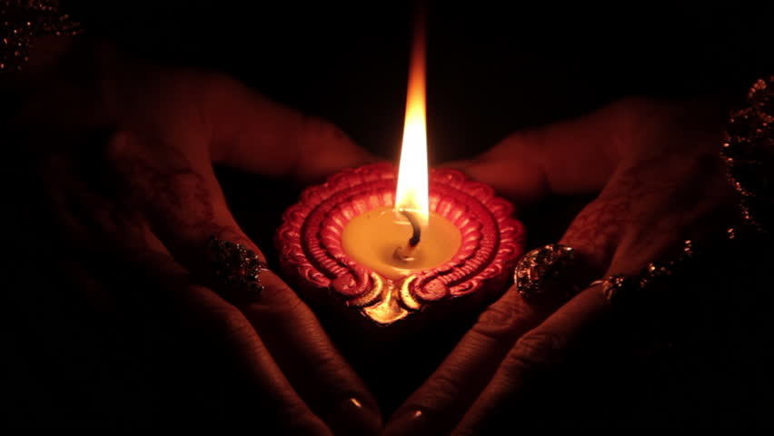 Deepak Candle in the Hands Stock Footage Video (100% Royalty-free ...