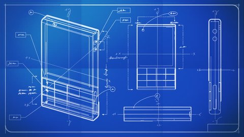 Classic Smartphone Technical Drawing Blueprint Stock Footage Video (100 ...