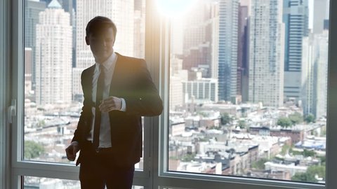 Young Happy Business Man Dancing Modern Stock Footage Video (100% ...