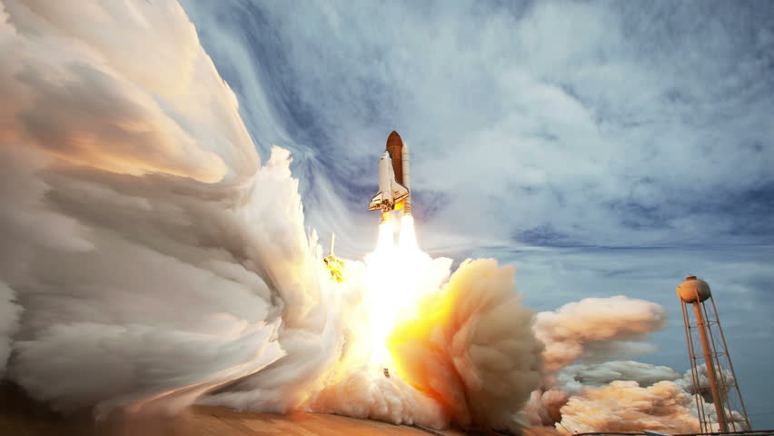 Space Shuttle Launch Animation Stock Footage Video (100% Royalty-free ...