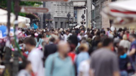 Stock Footage Crowd Walking People Side Stock Footage Video (100% ...