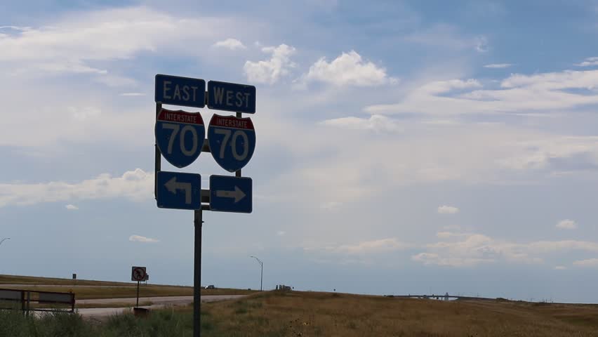 america's road signs interstate i-70 east Stock Footage Video (100% ...