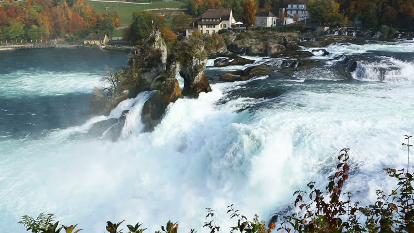Rheinfall. Rhine Falls in Northern Stock Footage Video (100% Royalty ...