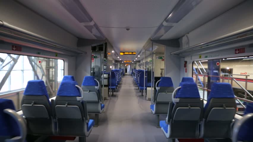 walk through interior high-speed train first Stock Footage Video (100% ...