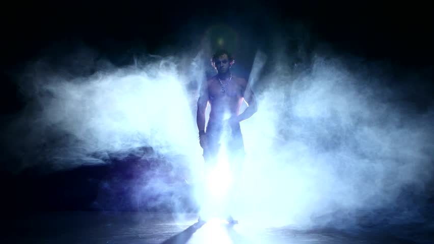 bodybuilder stripteaser handsome pumped muscles naked Stock Footage ...