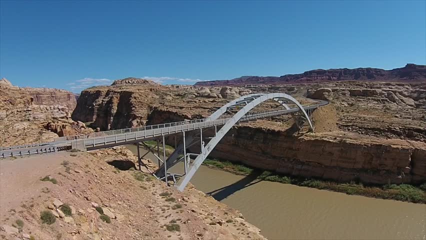 The Hite Crossing Bridge On Stock Footage Video (100% Royalty-free ...