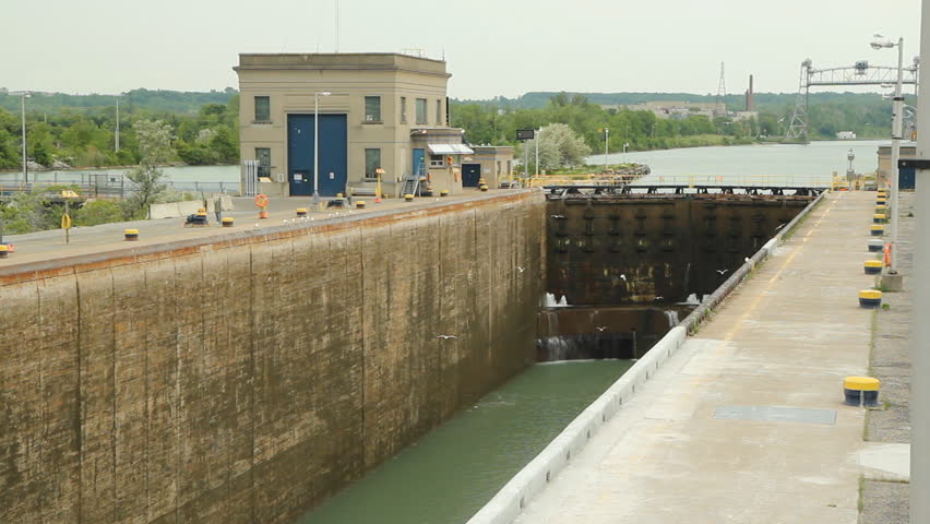 Welland Canal Lock Gates. Two Stock Footage Video (100% Royalty-free ...