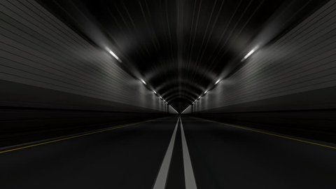 Tunnel Road Driving Fast Endless Seamless Stock Footage Video (100% ...