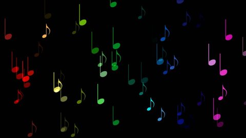 Animated Falling Colorful Music Notes On Stock Footage Video (100% ...