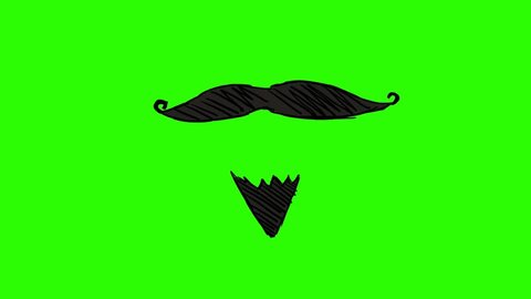 Hand Drawn Mustache Green Screen Stock Footage Video (100% Royalty-free ...