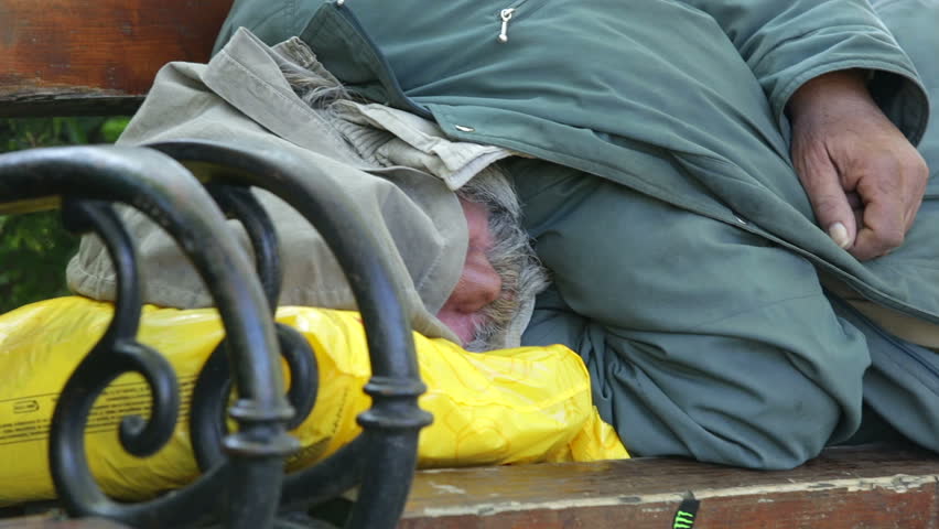 Homeless Person is Sleeping On Stock Footage Video (100% Royalty-free ...