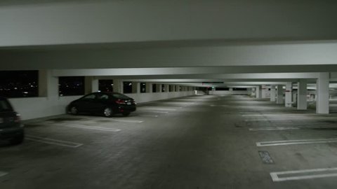 Pov Drive Through Underground Parking Garage Stock Footage Video (100% ...