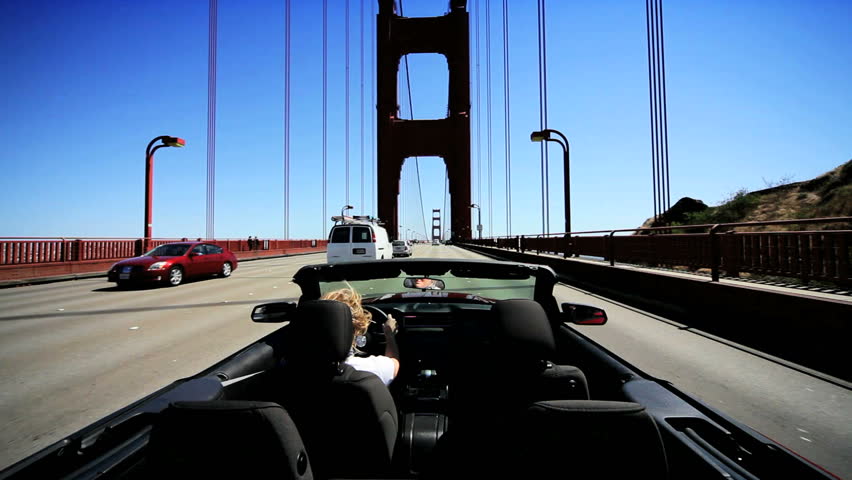 female driver open top car driving Stock Footage Video (100% Royalty ...