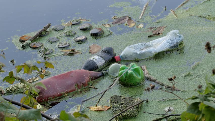 Garbage Plastics Bottle Floating in Stock Footage Video (100% Royalty ...