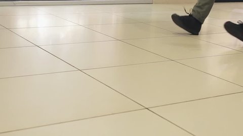 Feet People Walking Around Room Timelapse Stock Footage Video (100% ...
