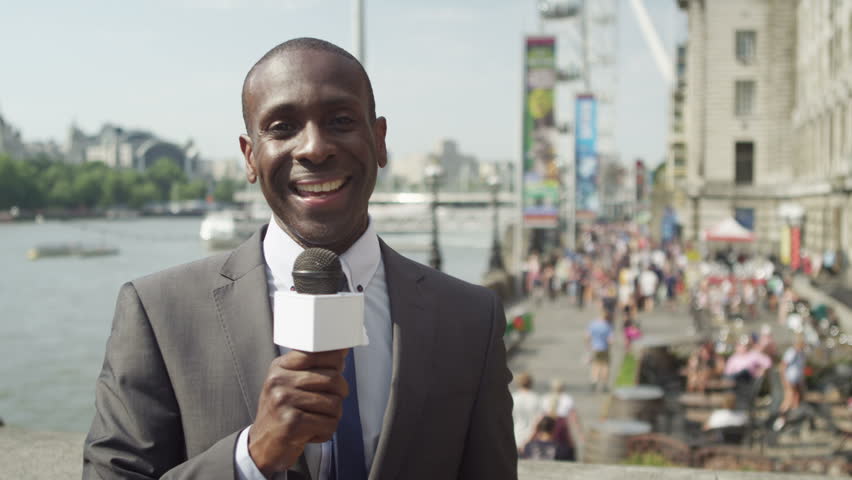 4k Tv Reporter Doing Live Stock Footage Video (100% Royalty-free ...