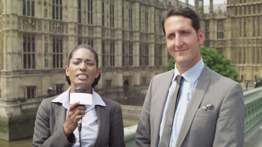 4k News Reporter Interviewing Businessman Stock Footage Video (100% ...