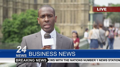 Ms Male Anchor Speaking News Desk Stock Footage Video (100% Royalty ...