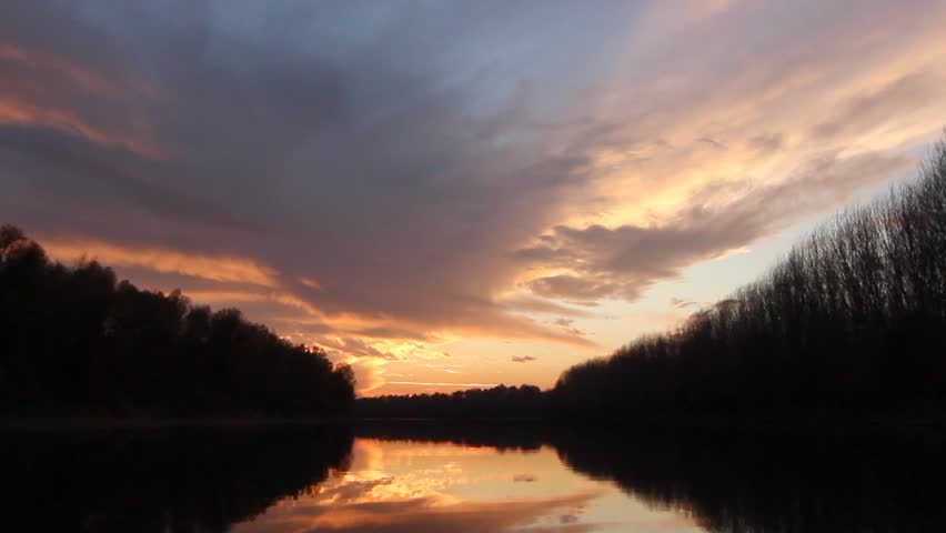 Sunset Sky Reflection Stock Footage Video (100% Royalty-free) 12869087 ...