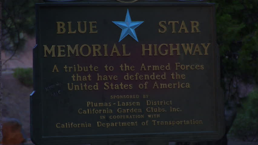 Blue Star Memorial Highway Signage. Stock Footage Video (100% Royalty ...