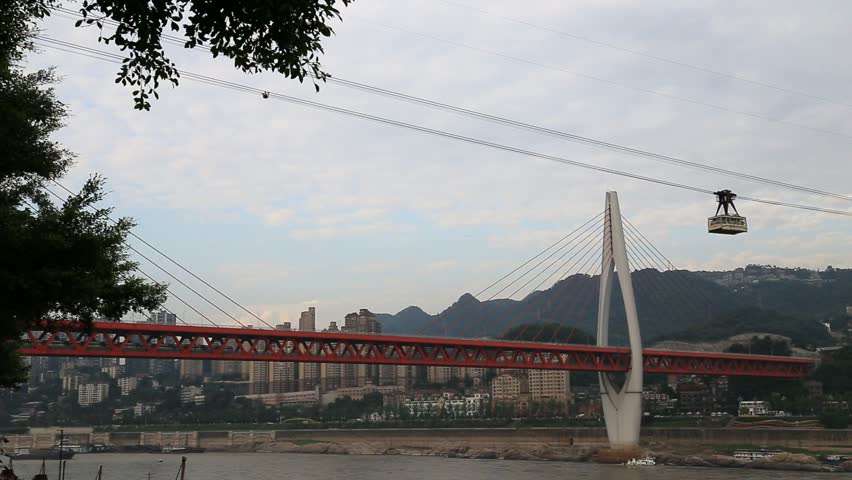 A Cable Car Crossing Changjiang Stock Footage Video (100% Royalty-free ...