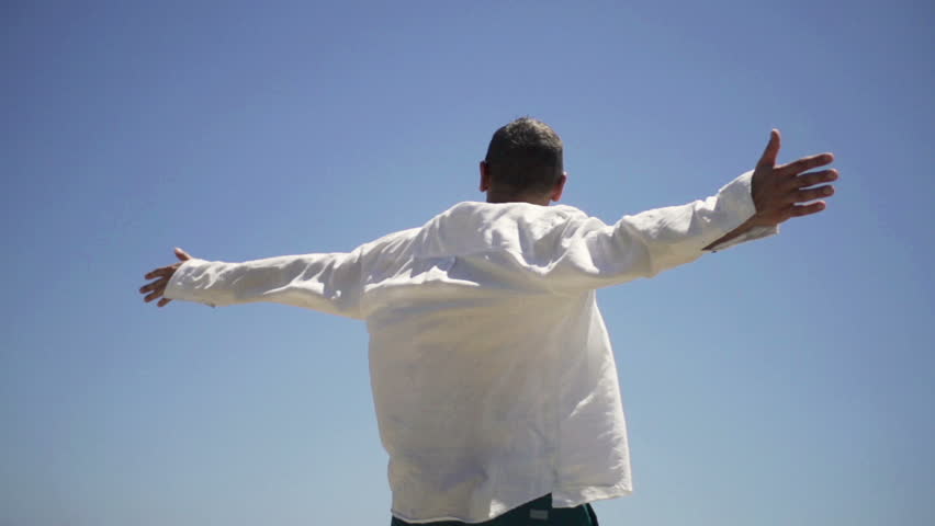 young happy man turning around against Stock Footage Video (100% ...