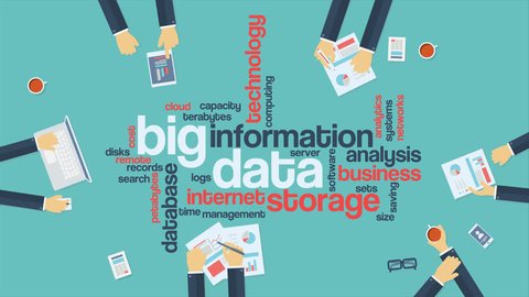 Big Data Concept Cartoon Animation Important Stock Footage Video (100% ...